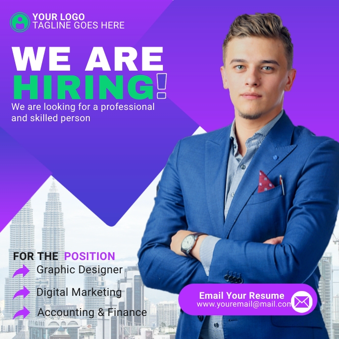 Hiring Ads Template | PosterMyWall