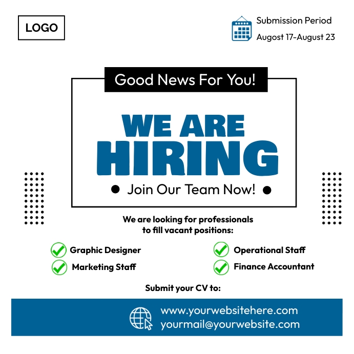 Hiring Ads Template | PosterMyWall