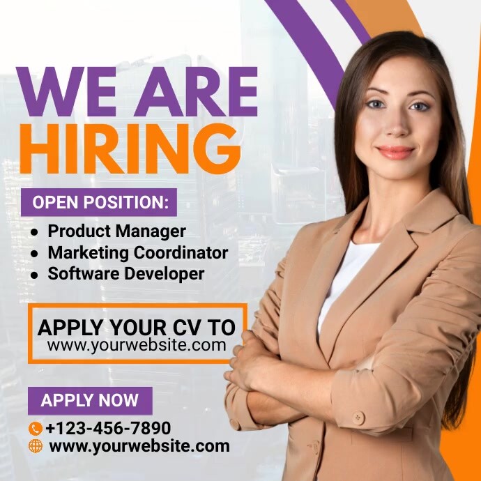 Hiring Ads Template | PosterMyWall