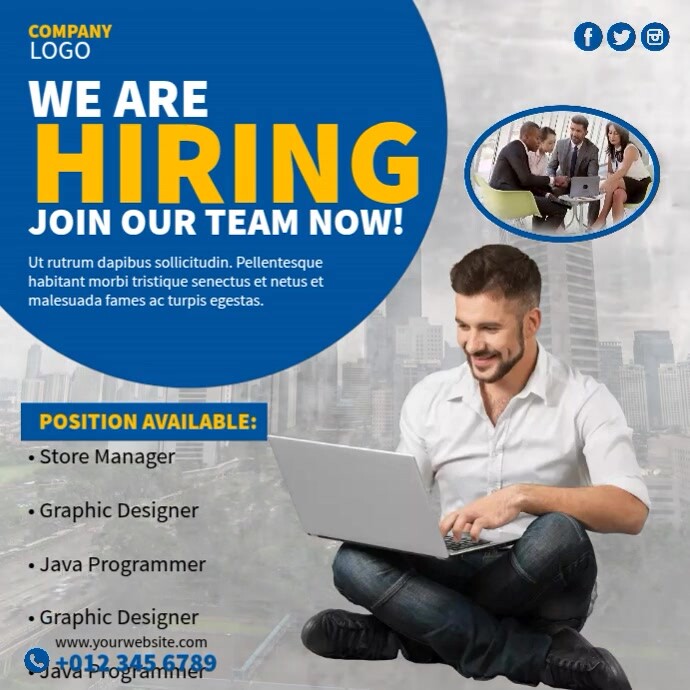 Hiring Ads Template | PosterMyWall