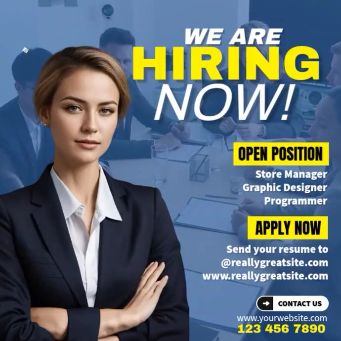 Hiring Ads Template | PosterMyWall