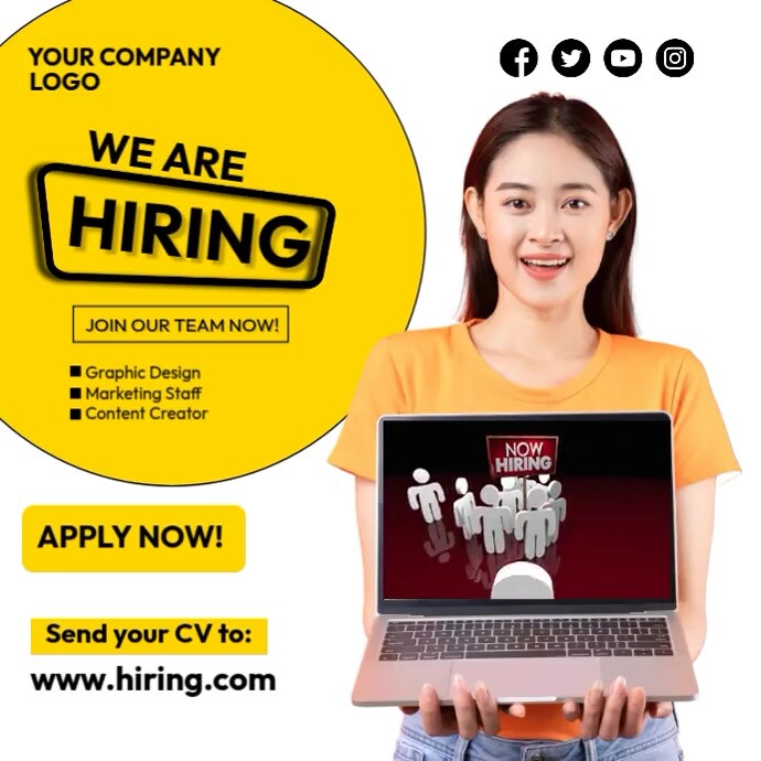 Hiring Ads Template | PosterMyWall