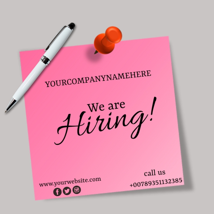 HIRING ADS INSTA TEMPLATE.E | PosterMyWall
