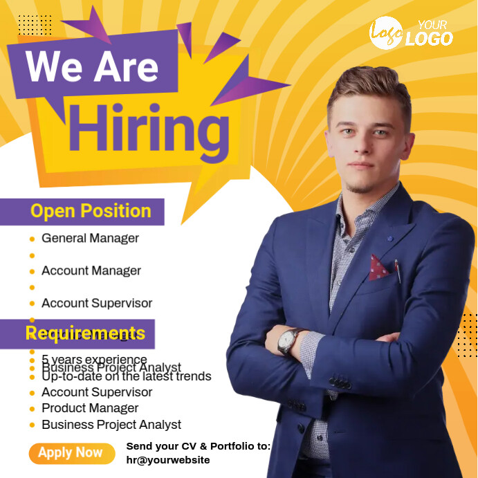 Hiring Banner Ad Design Template | PosterMyWall