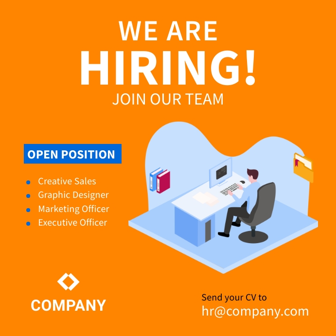 Hiring Banner Template Design | PosterMyWall