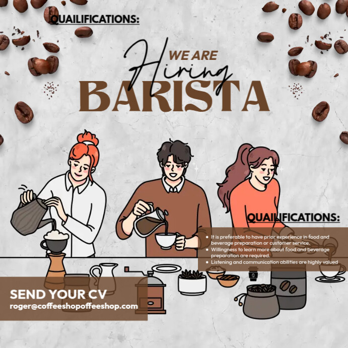 Copy of Hiring Barista Design | PosterMyWall