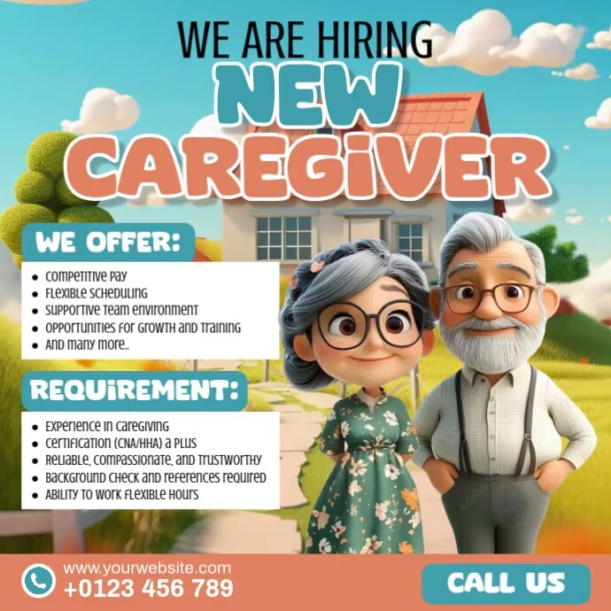 Hiring Caregiver Ads Template | PosterMyWall