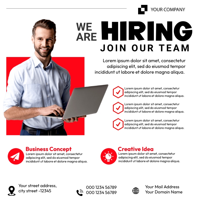 Hiring Company Template | PosterMyWall