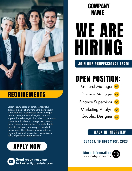 HIRING COMPANY TEMPLATE | PosterMyWall
