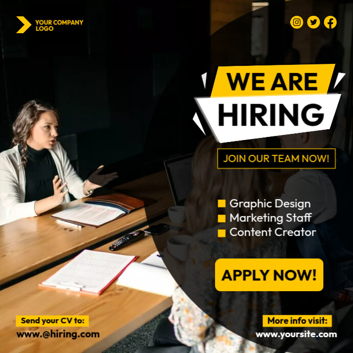 Hiring Design Template | PosterMyWall