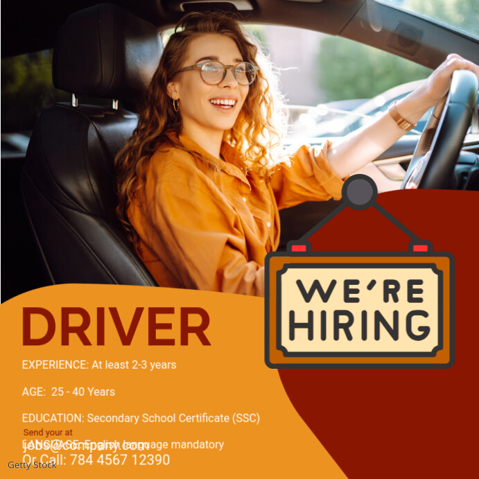 Hiring Driver Ad Template | PosterMyWall