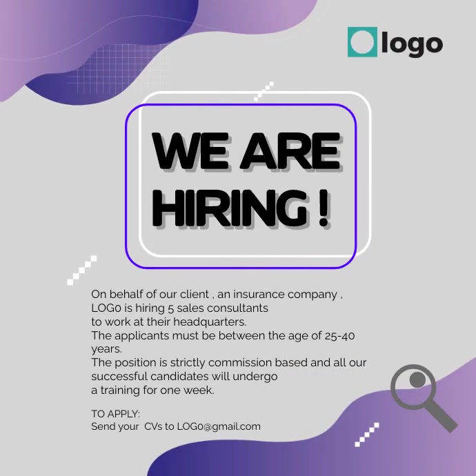 Hiring employment advert Template | PosterMyWall