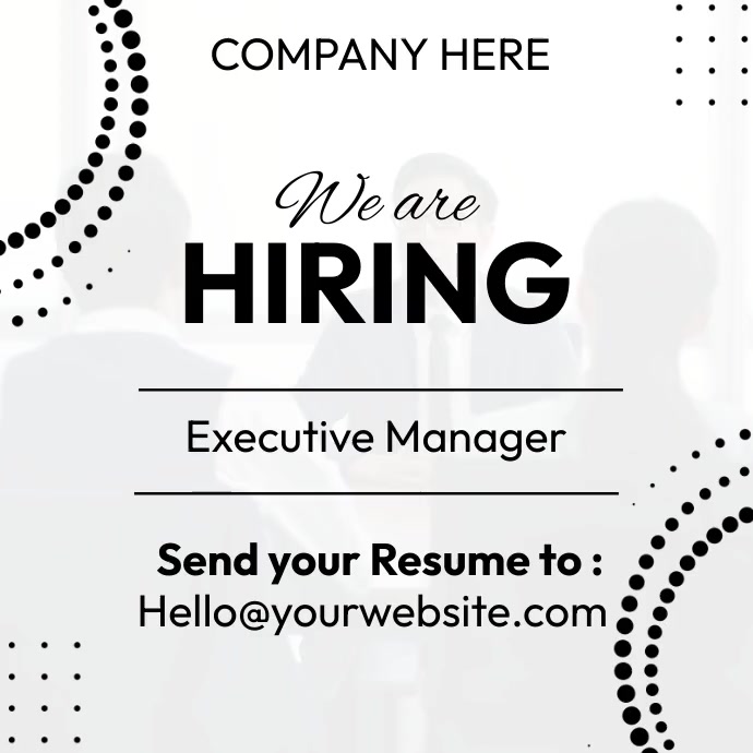 Hiring Executive Manager Template | PosterMyWall