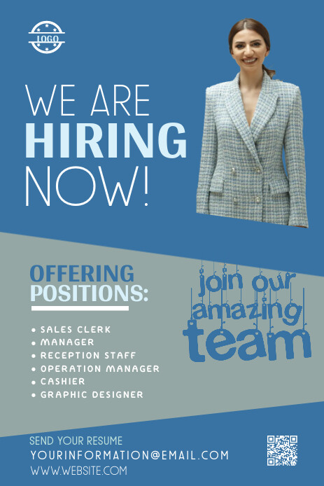 Hiring Flyer Pinterest Graphics Template | PosterMyWall