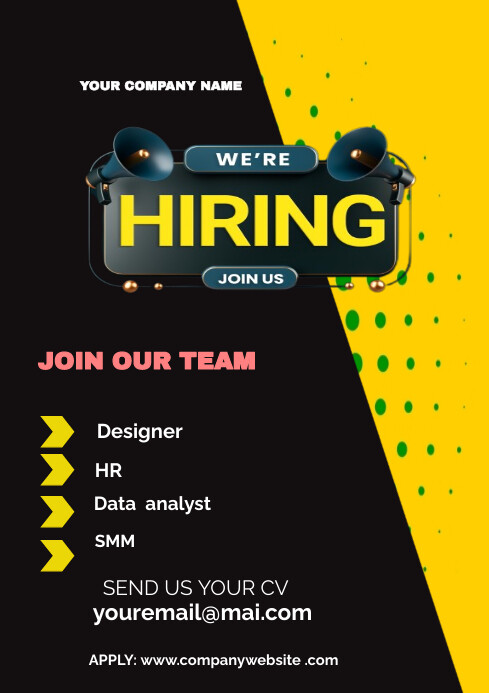 hiring flyer poster template | PosterMyWall