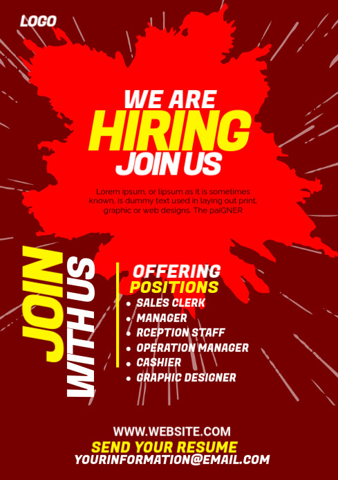 Hiring Flyer Template | PosterMyWall