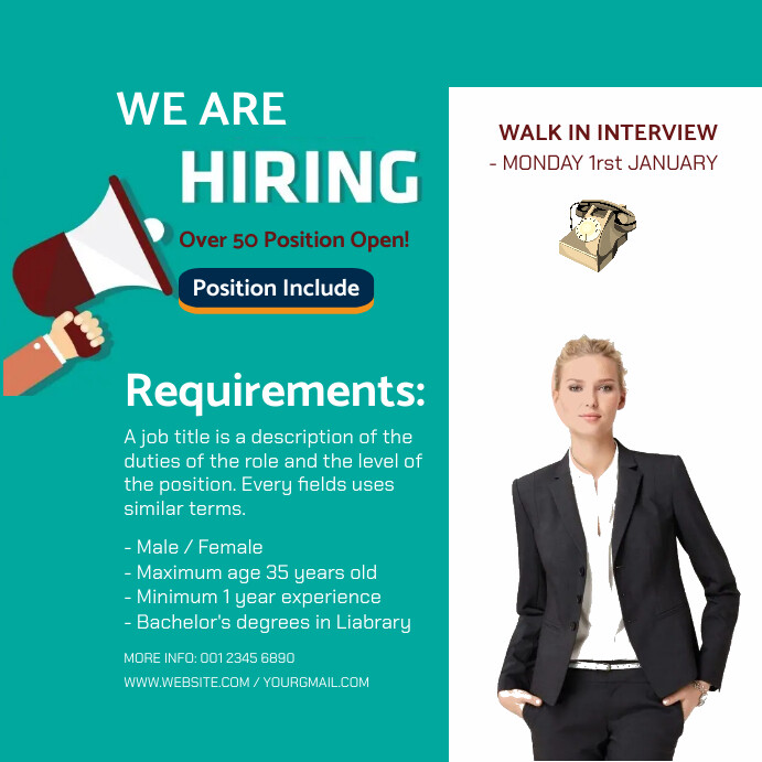 HIRING FLYER TEMPLATE | PosterMyWall