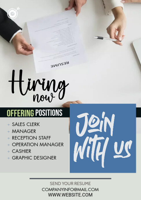 Plantilla de Hiring Flyer Template | PosterMyWall