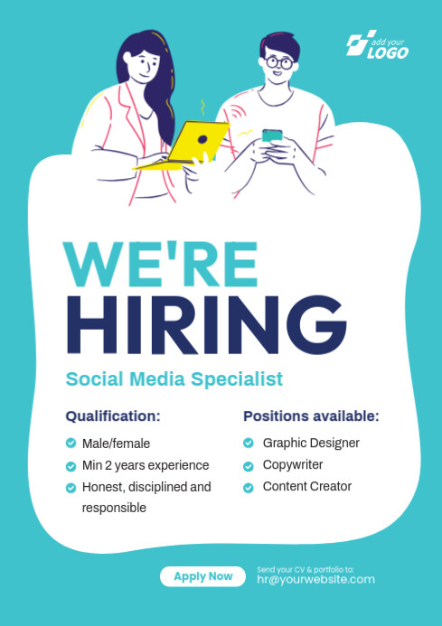 Plantilla de Hiring Flyer Template | PosterMyWall