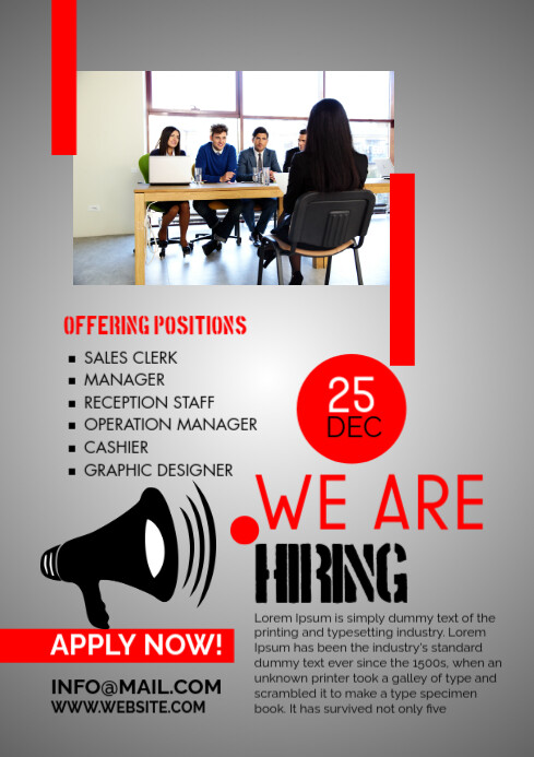 Copy of Hiring Flyer Template | PosterMyWall