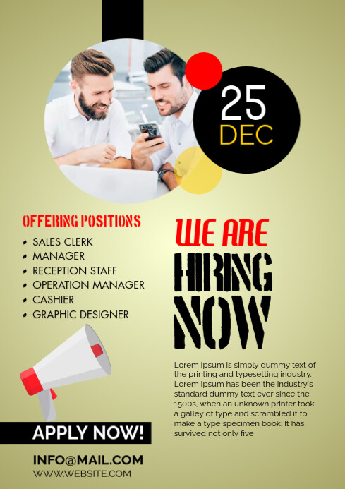 Hiring Flyer Template | PosterMyWall