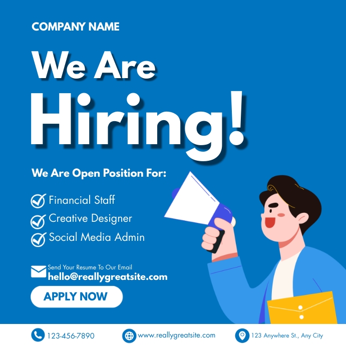 Hiring flyers Template | PosterMyWall