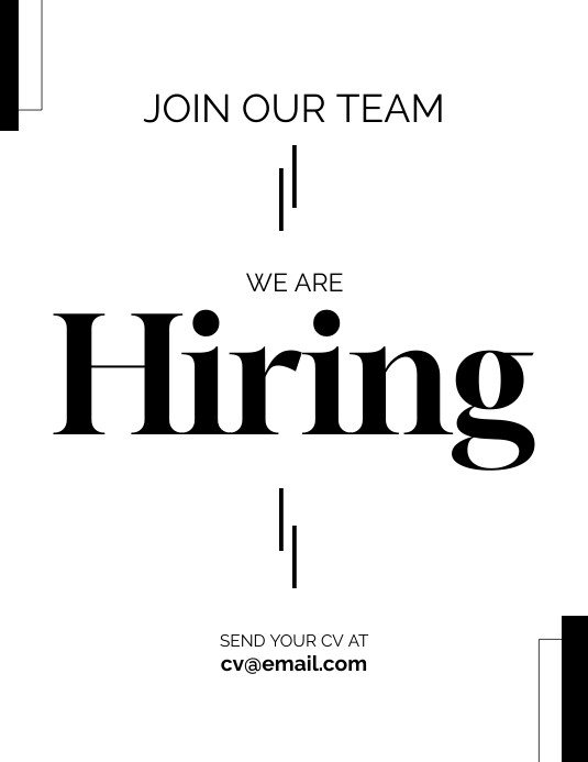 White Hiring Flyers Template | PosterMyWall