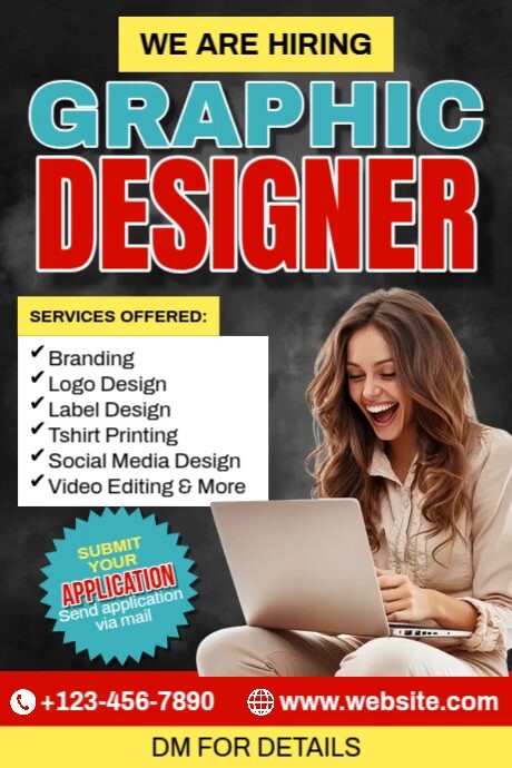 Hiring Graphic Designer Template | PosterMyWall