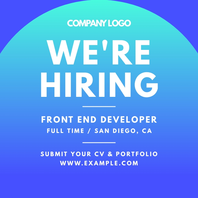 Hiring Instagram Ad Gradient Circle Template | PosterMyWall