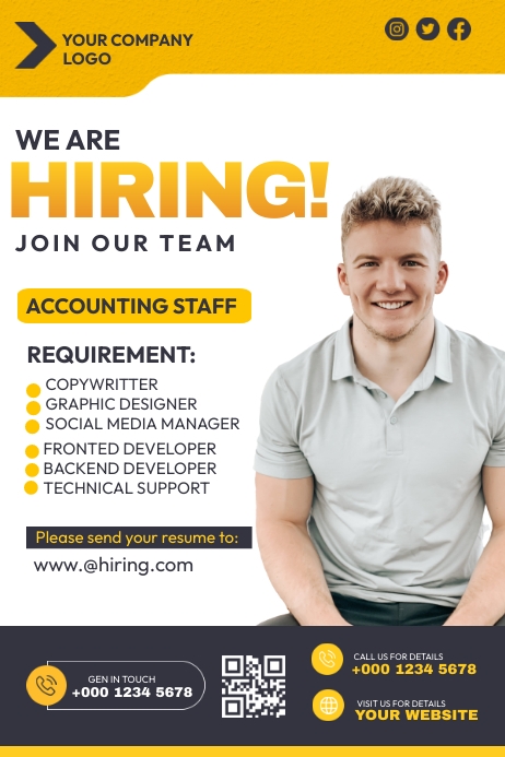 Hiring Jobs Template | PosterMyWall