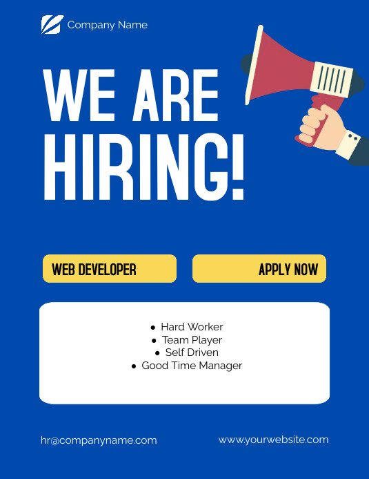 Plantilla de Hiring join our team open positions | PosterMyWall