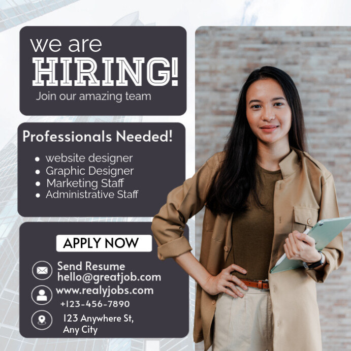hiring new job post 2025 Template | PosterMyWall