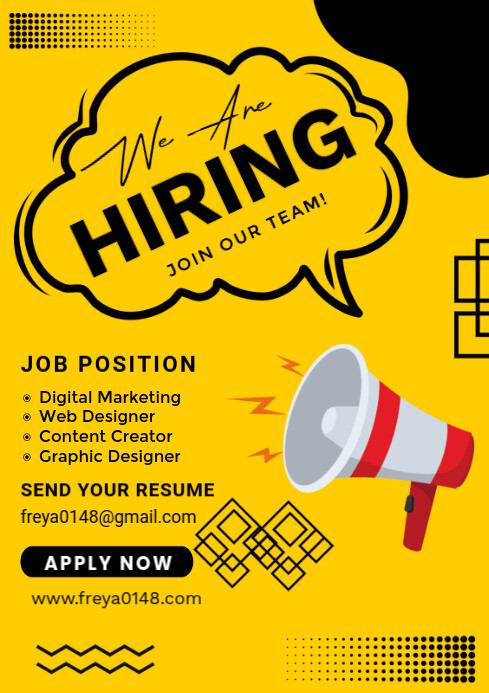 Hiring now Template | PosterMyWall