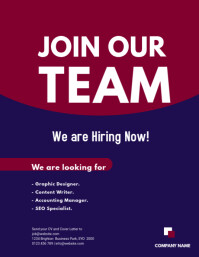 Hiring Flyer With tear-off tabs Template | PosterMyWall