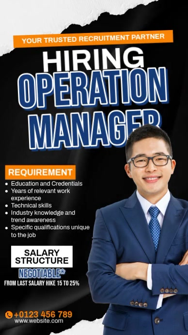 Hiring Operation Manager Template | PosterMyWall