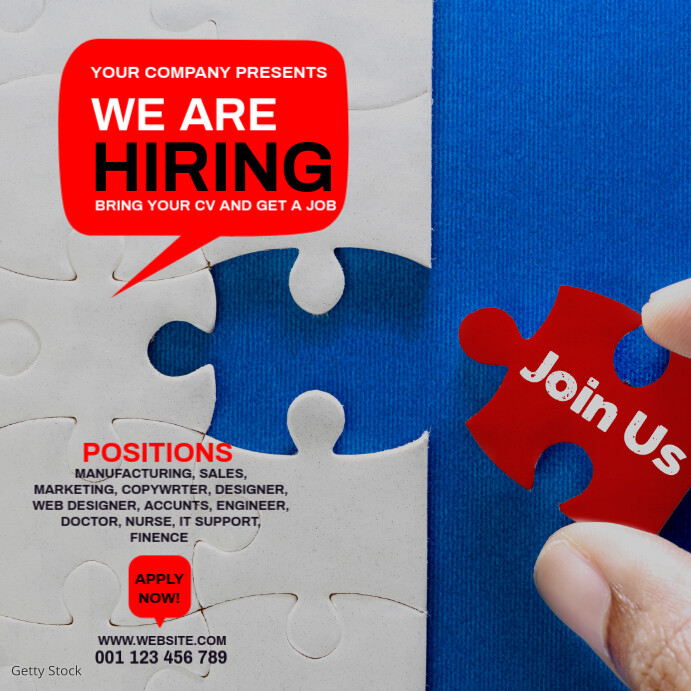 Hiring Post Template | PosterMyWall