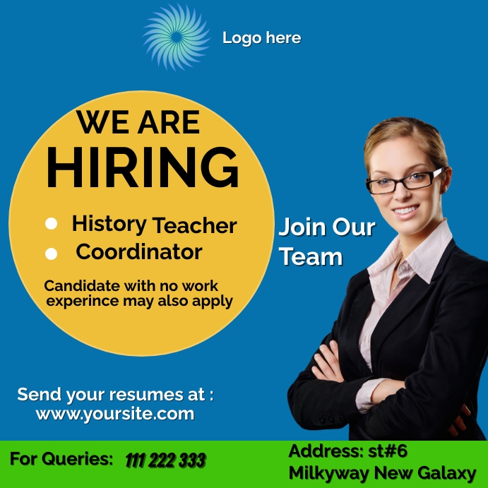 Hiring post Template | PosterMyWall