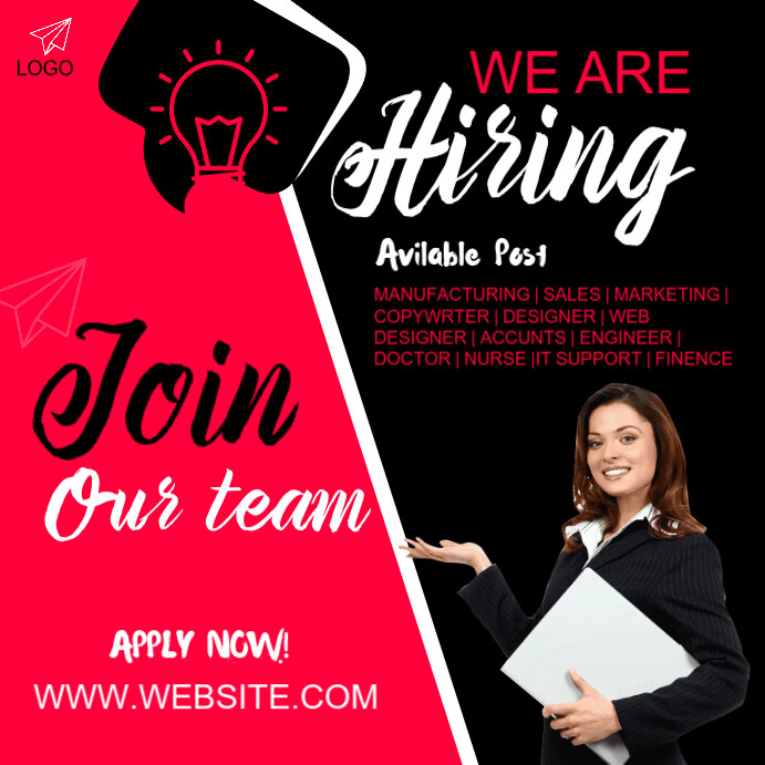 Hiring Post Template | PosterMyWall