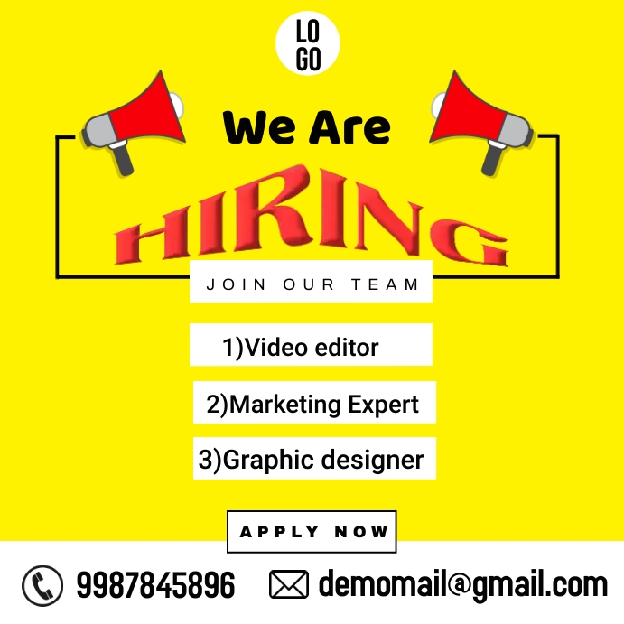 Hiring post Template | PosterMyWall