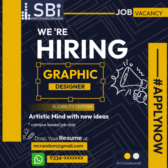 Plantilla de Hiring Poster | Work Poster | Job Hiring Post | PosterMyWall