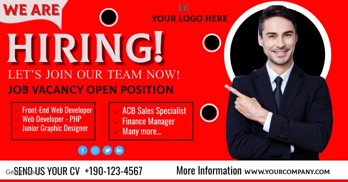 Hiring poster (2) Template | PosterMyWall