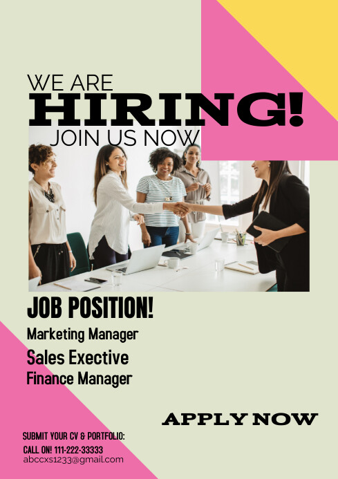 hiring poster 122222444 new and latest design Template | PosterMyWall