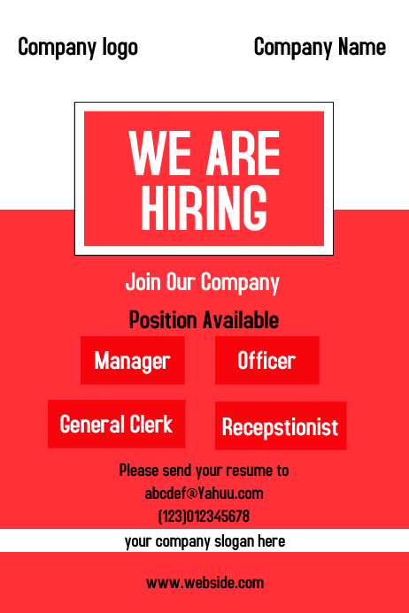 Hiring Poster Template | PosterMyWall