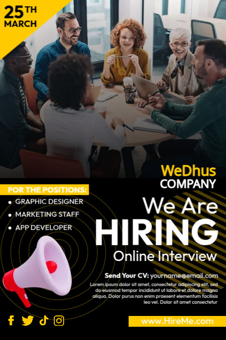 Hiring Poster Ads Template | PosterMyWall