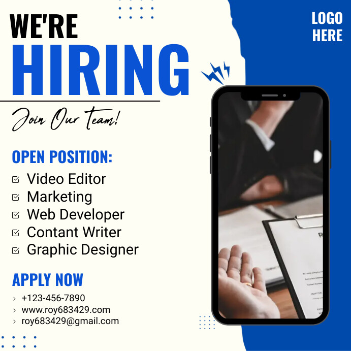 Hiring poster Template | PosterMyWall