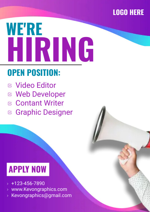 Plantilla de Hiring poster | PosterMyWall