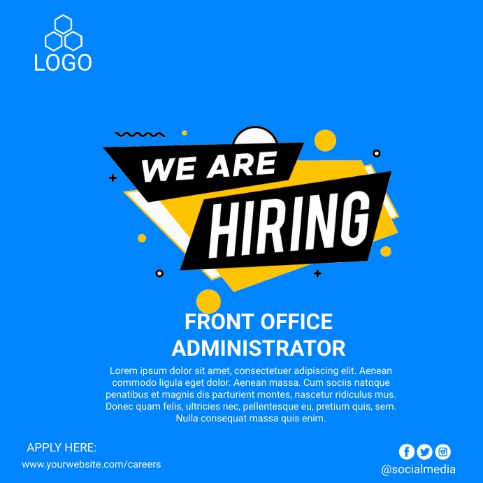 hiring poster Template | PosterMyWall