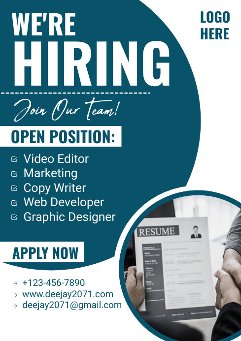 Plantilla de Hiring poster | PosterMyWall