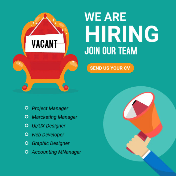 Hiring Poster Template | PosterMyWall