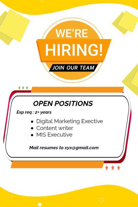 Hiring Poster Template | PosterMyWall